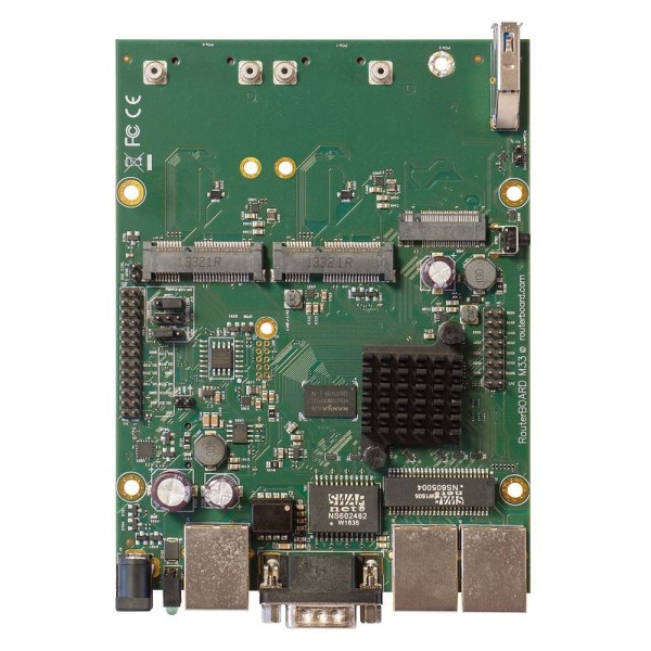 MikroTik RBm33G m33 placa routerboard gigabit SIM serial - mikrotik.ro
